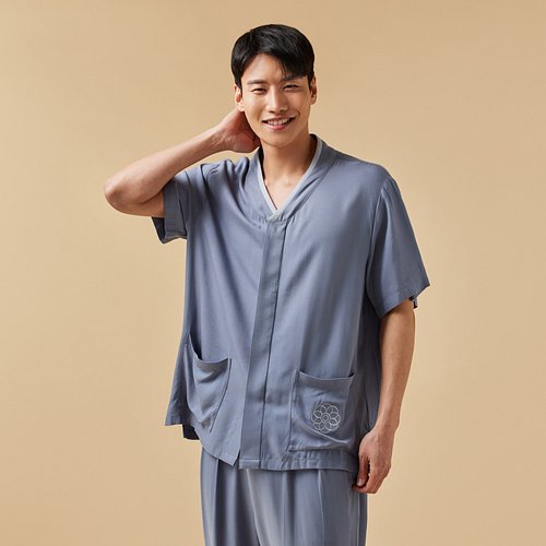 Jaju자주 남 한복 실내복 반팔 파자마 상의 Sivillage 에스아이빌리지
