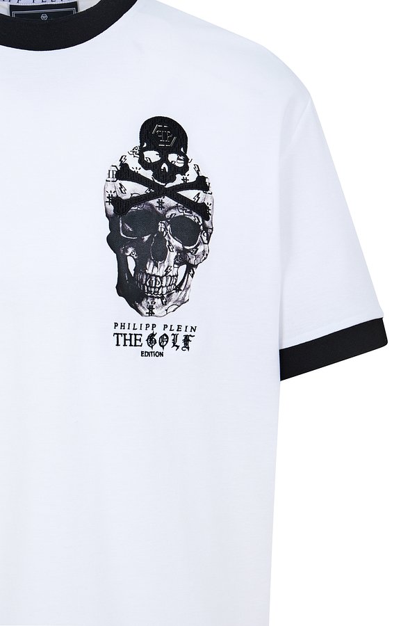 Philipp Plein Golf필립플레인 골프 Men 스컬 그래픽 숏 슬리브 폴로 셔츠 Sivillage 에스
