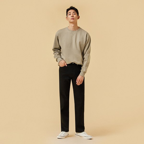 Jaju자주 남 스트레이트핏 브러시드 데님 팬츠 Sivillage 에스아이빌리지