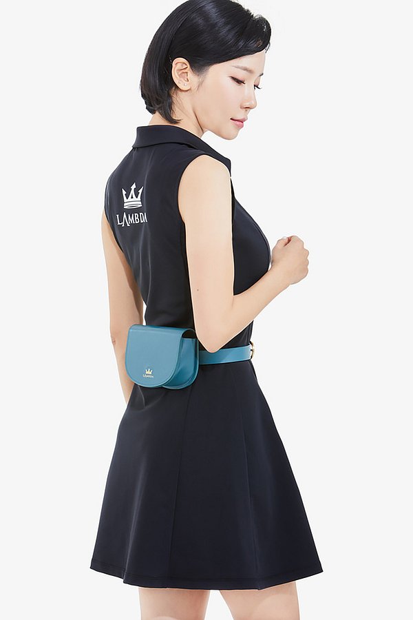 Lambda Golf람다골프 공식정품 람다 여성골프웨어 원피스 슬리브리스 22210 블랙 클래식 골프원피스 Si