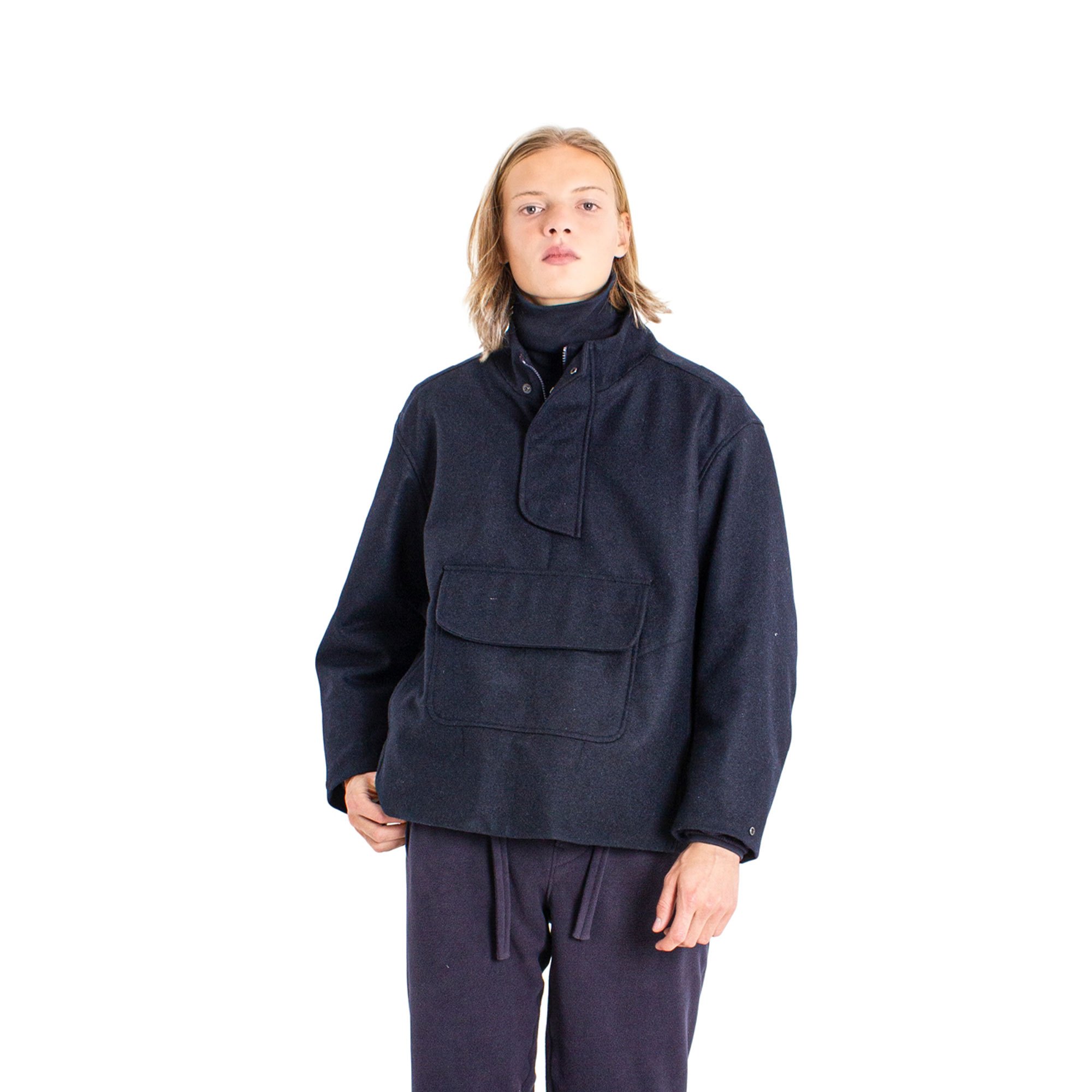 DOCUMENT() WOOL MELTON SMOCK - NAVY | S.I.VILLAGE (에스아이빌리지)