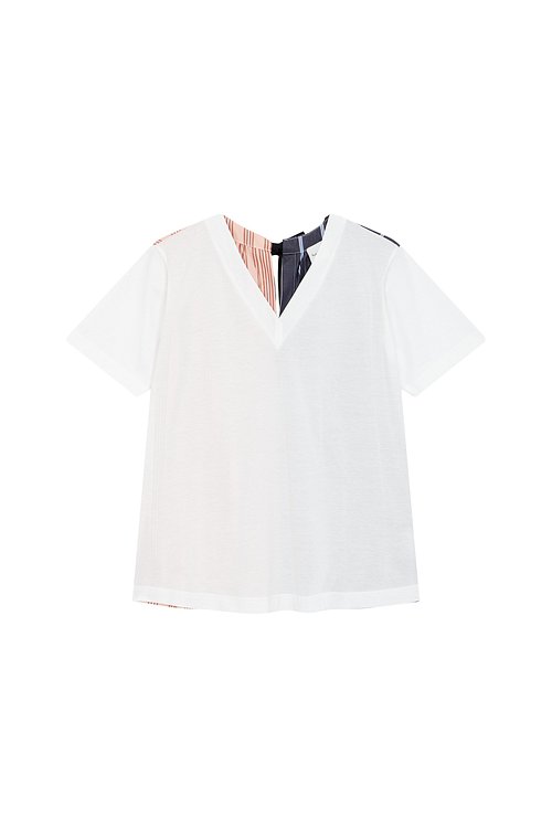 Paul Smith폴스미스 여성 백 스트라이프 브이넥 티셔츠 Sivillage 에스아이빌리지