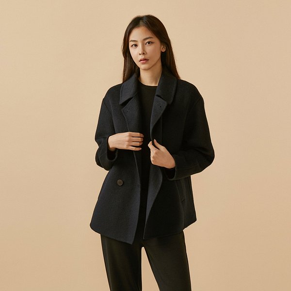 Jaju자주 핸드메이드 하프 코트 Sivillage 에스아이빌리지