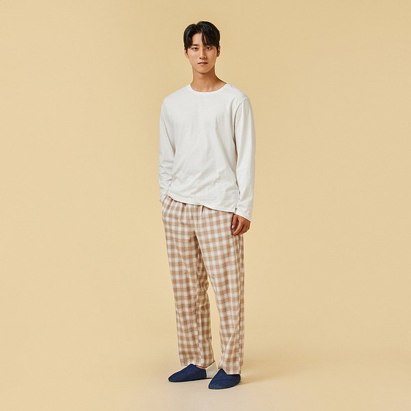 Jaju자주 남 플란넬 체크 파자마 팬츠 Sivillage 에스아이빌리지