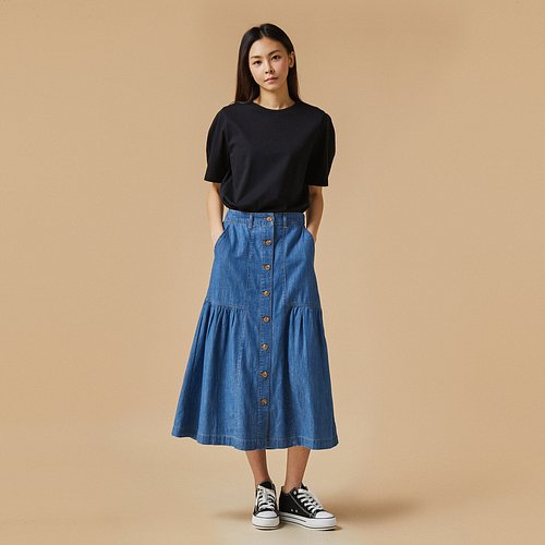 Jaju자주 여 해지 데님 스커트 Sivillage 에스아이빌리지