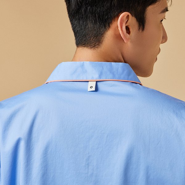 Jaju자주 남 80수 수피마 코튼 스트레치 5부 파자마세트블루 Sivillage 에스아이빌리지