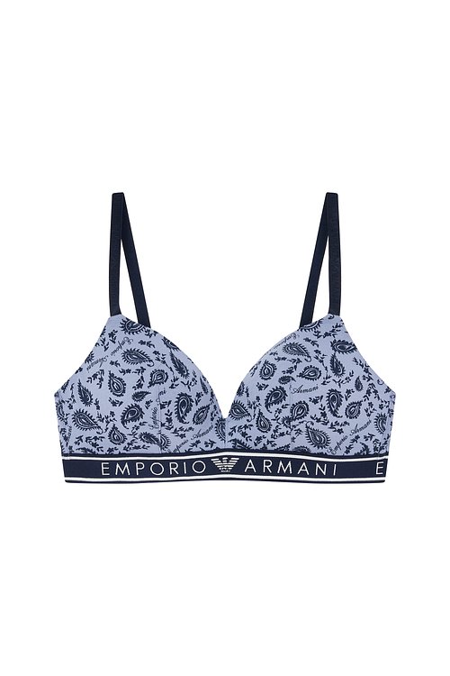 Emporio Armani Underwear엠포리오 아르마니 언더웨어 여성 패턴드 로고 밴딩 패디드 트라이앵글 브라 S