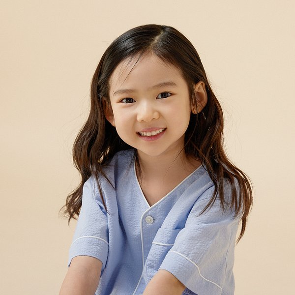 Jaju자주 키즈 Better 코튼 7부 브이넥 파자마상하세트블루 Sivillage 에스아이빌리지