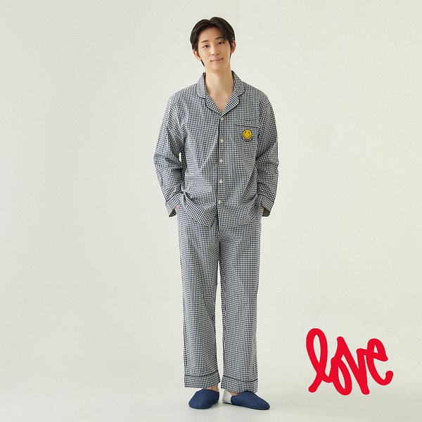 Jaju자주 남 Lovebetter 코튼 스트레치 체크 10부 파자마 세트 Sivillage 에스아이빌리지