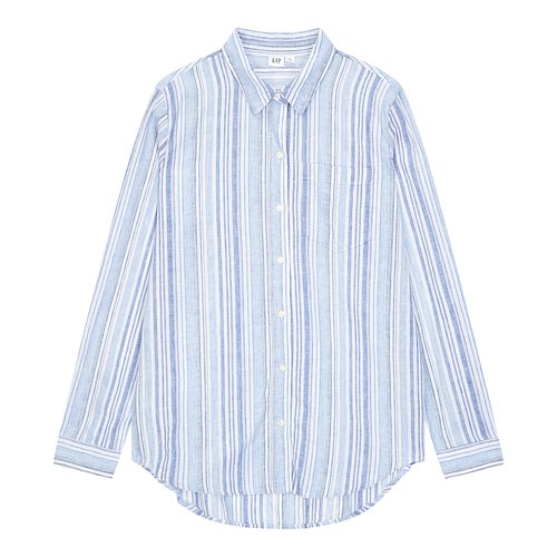 Gap Adults갭 ★갭 여성 21년 Spring★ 린넨 블렌드 스트라이프 셔츠 Sivillage 에스아이빌리지
