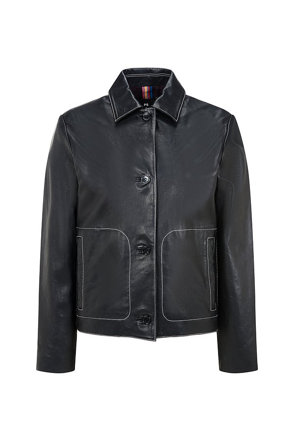 Paul Smith폴스미스 Ps Paul Smith 여성 배색 스티치 레더 자켓 Sivillage 에스아이빌리지