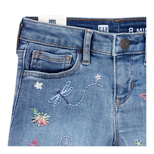 ★갭키즈 21년 Spring★ 키즈 여아 6 16세 자수 패턴 이지 데님 쇼츠 Sivillage