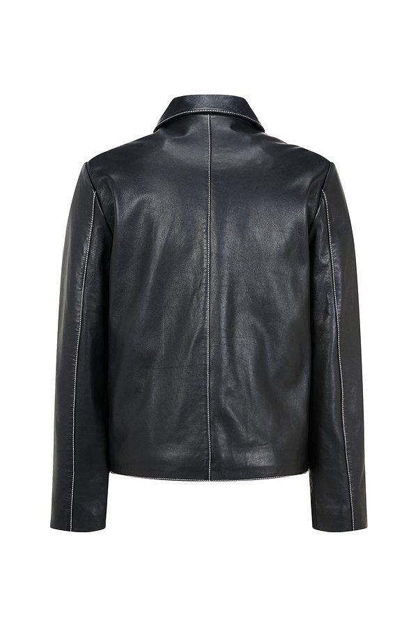 Paul Smith폴스미스 Ps Paul Smith 여성 배색 스티치 레더 자켓 Sivillage 에스아이빌리지
