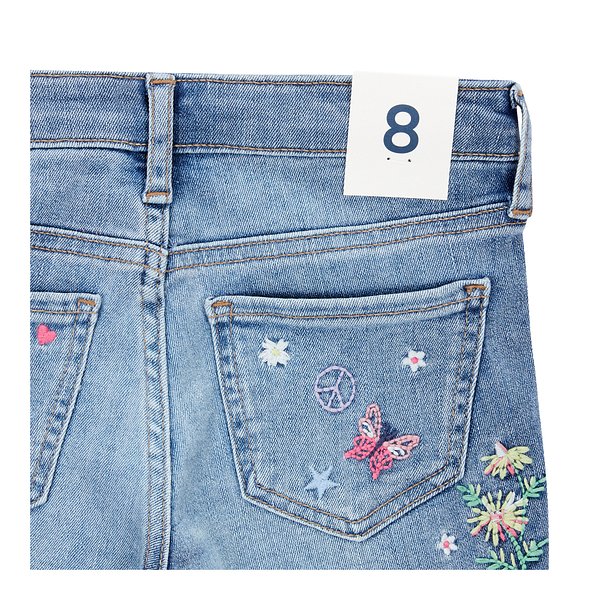 ★갭키즈 21년 Spring★ 키즈 여아 6 16세 자수 패턴 이지 데님 쇼츠 Sivillage
