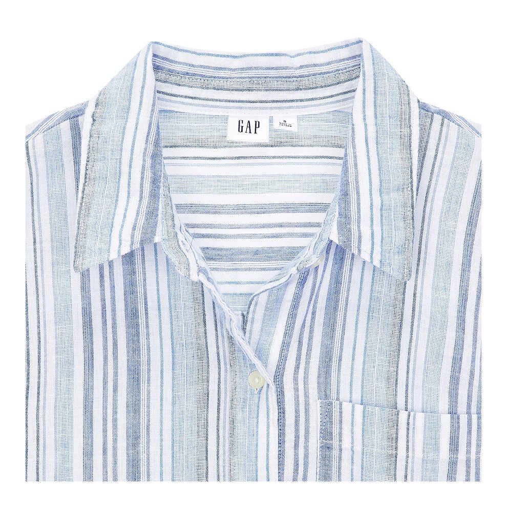 Gap Adults갭 ★갭 여성 21년 Spring★ 린넨 블렌드 스트라이프 셔츠 Sivillage 에스아이빌리지
