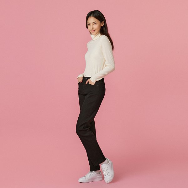 Jaju자주 여 스트레이트핏 데님 팬츠 Sivillage 에스아이빌리지