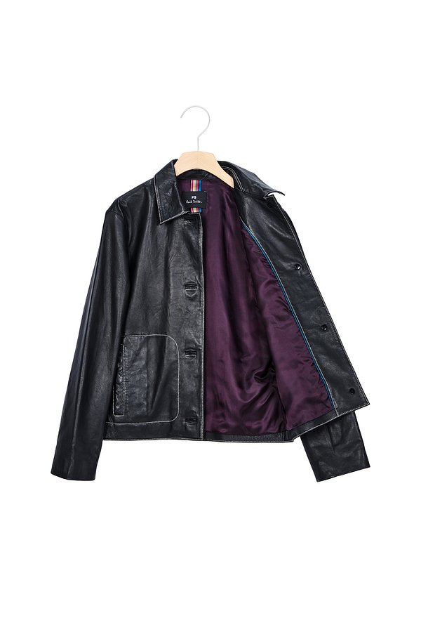 Paul Smith폴스미스 Ps Paul Smith 여성 배색 스티치 레더 자켓 Sivillage 에스아이빌리지