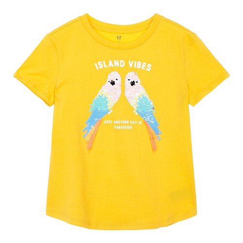 ★갭키즈 20년 Summer★ 키즈 여아 6 14세 플리피 그래픽 라운드 티셔츠 Sivillage