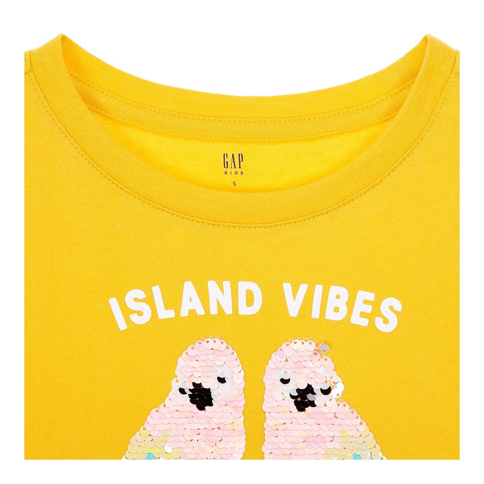 ★갭키즈 20년 Summer★ 키즈 여아 6 14세 플리피 그래픽 라운드 티셔츠 Sivillage