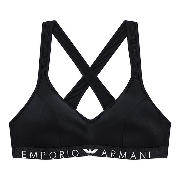 Emporio Armani Underwear엠포리오 아르마니 언더웨어 로고 트리밍 크로스 스트랩 브라렛 브라and밴딩 브리프