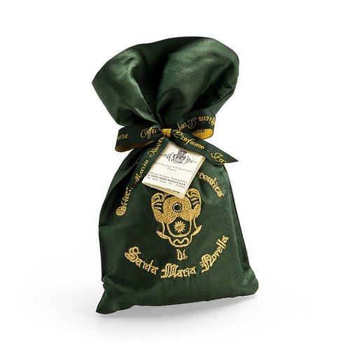Santa Maria Novella 산타마리아노벨라 포푸리 로고 자수 실크 파우치 그린 S I Village 에스아이빌리지
