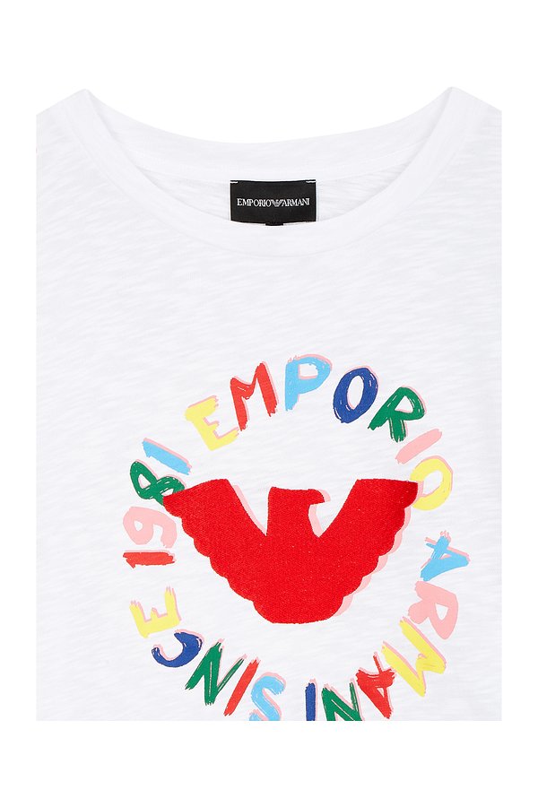 Emporio Armani엠포리오 아르마니 여성 서클 로고 슬럽 티셔츠 Sivillage 에스아이빌리지