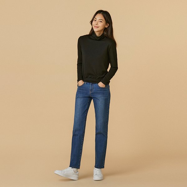 Jaju자주 여 스트레이트핏 데님 팬츠 Sivillage 에스아이빌리지