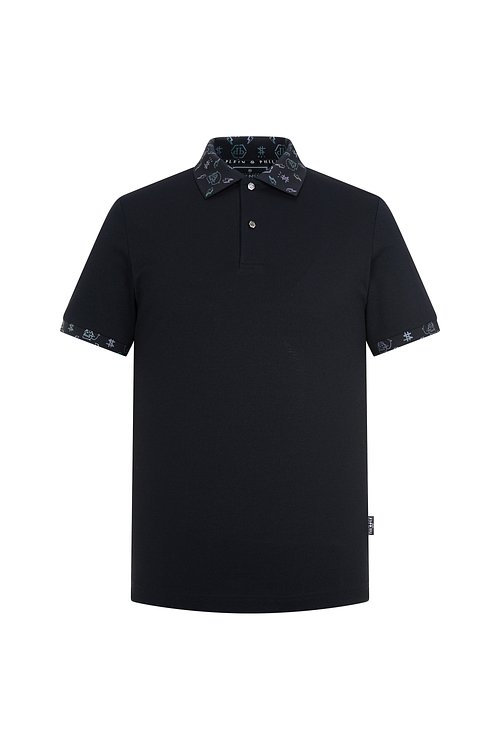 Philipp Plein Golf필립플레인 골프 Men 콘트라스트 카라 숏 슬리브 폴로 셔츠 Sivillage