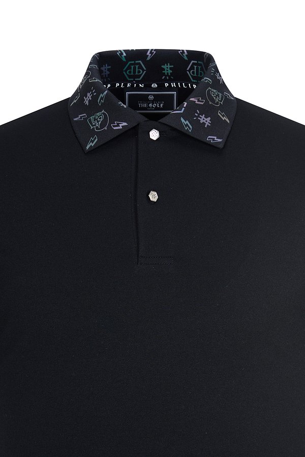 Philipp Plein Golf필립플레인 골프 Men 콘트라스트 카라 숏 슬리브 폴로 셔츠 Sivillage
