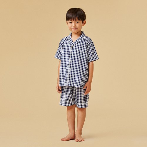 Jaju자주 키즈 Better 코튼 시어서커 5부 파자마상하세트다크 네이비 Sivillage 에스아이빌리지