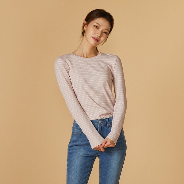 Jaju자주 여 립 긴팔 티셔츠 Sivillage 에스아이빌리지
