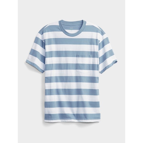 Gap Adults갭 ★갭 남성 21년 Summer★ 원 포켓 스트라이프 티셔츠 Sivillage 에스아이빌리지