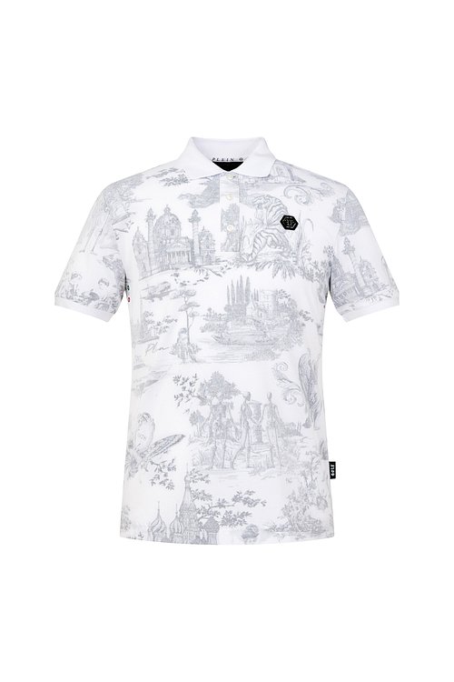 Philipp Plein Golf필립플레인 골프 Men 고딕 Aop 숏 슬리브 폴로 셔츠 Sivillage 에스