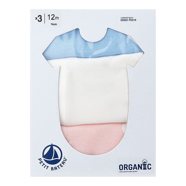 베이비 여아 하트 프린트 숏 슬리브 바디수트 3pack 0 36개월 Sivillage