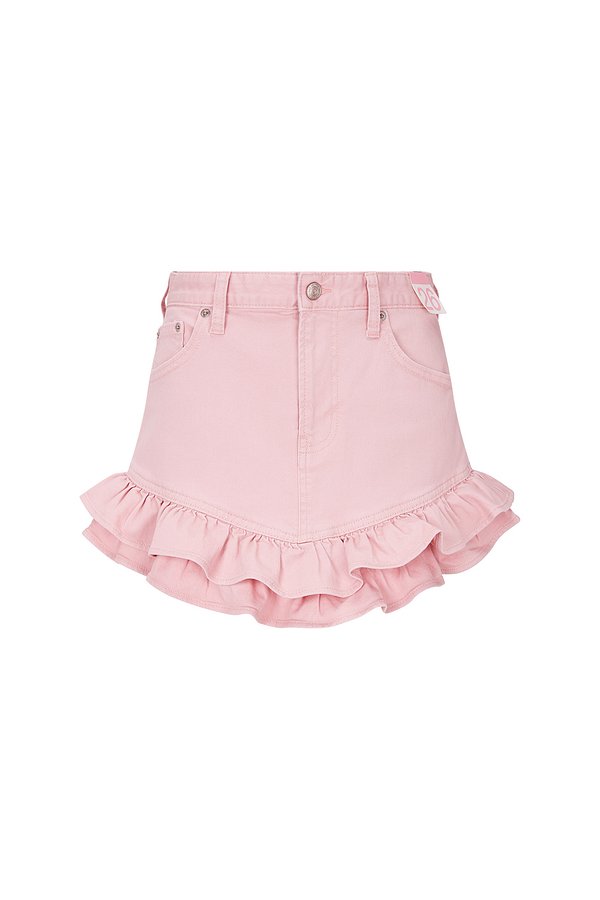 Gap Adults갭 Loveshackfancy 여성 프릴 데님 미니 스커트 Sivillage 에스아이빌리지