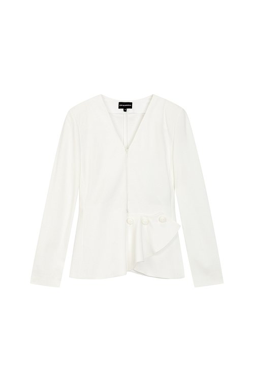Emporio Armani엠포리오 아르마니 여성 이지 브이넥 페플럼 자켓 Sivillage 에스아이빌리지