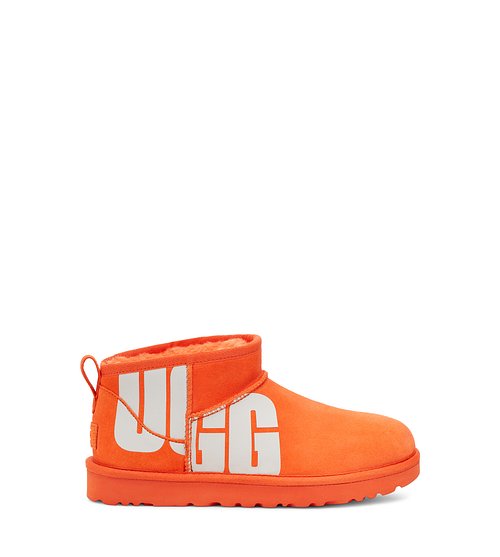 Ugg어그 For Women 빅로고 스웨이드 레더 미니 부츠 클래식 울트라 미니 Chopd Sivillage