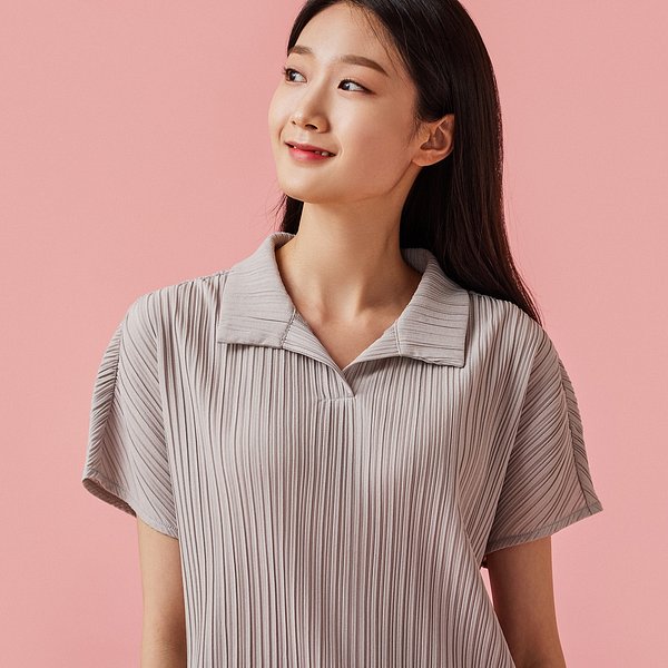 Jaju자주 여 올데이 플리츠 티셔츠 Sivillage 에스아이빌리지