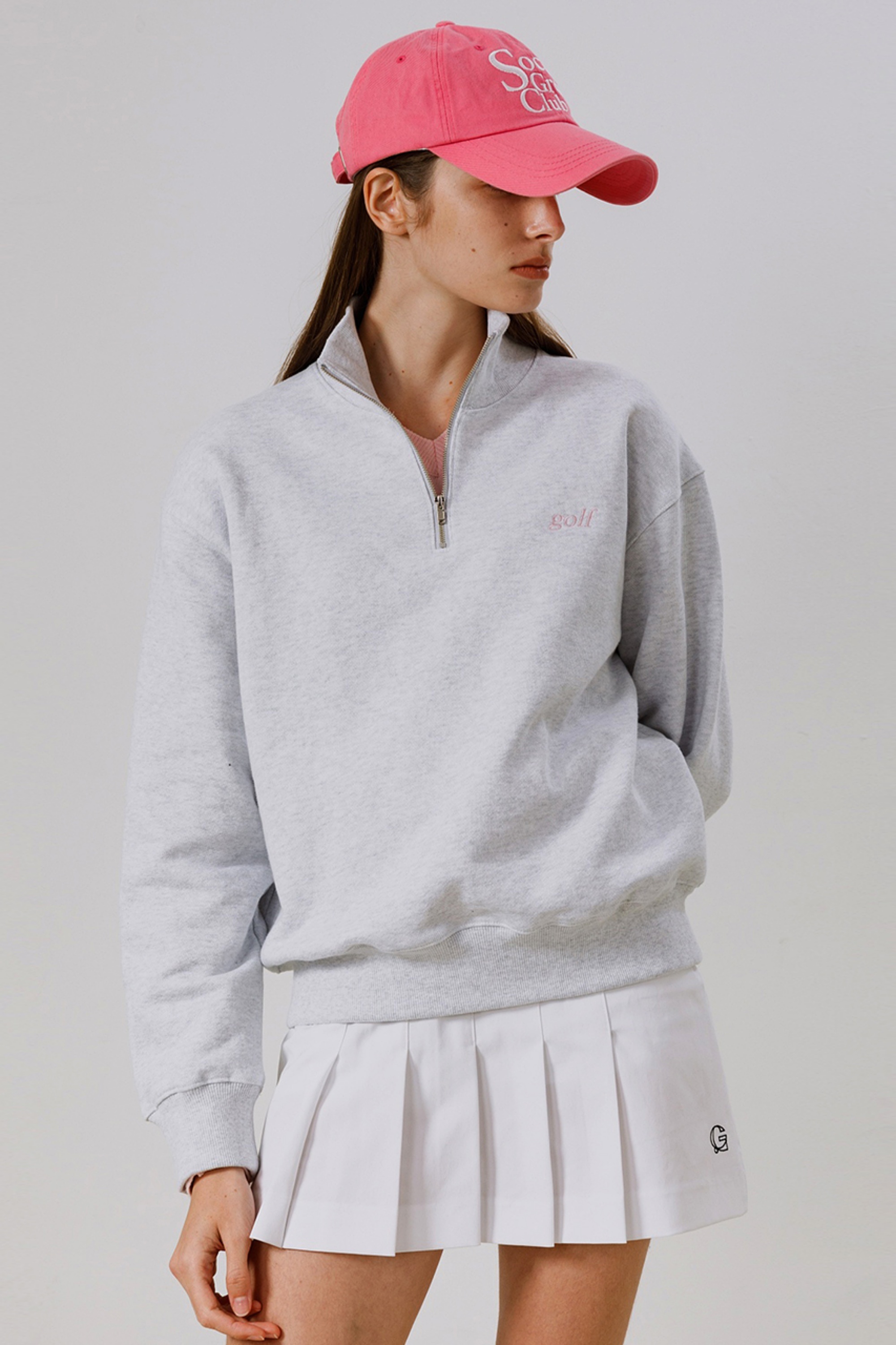 Golf Half Zip-up_Light Grey - S.I.VILLAGE