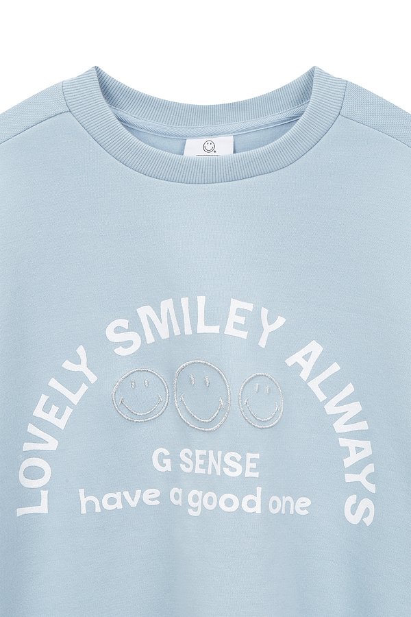Gcut지컷 Smiley® 스마일리 스트링 헴 맨투맨 Sivillage 에스아이빌리지