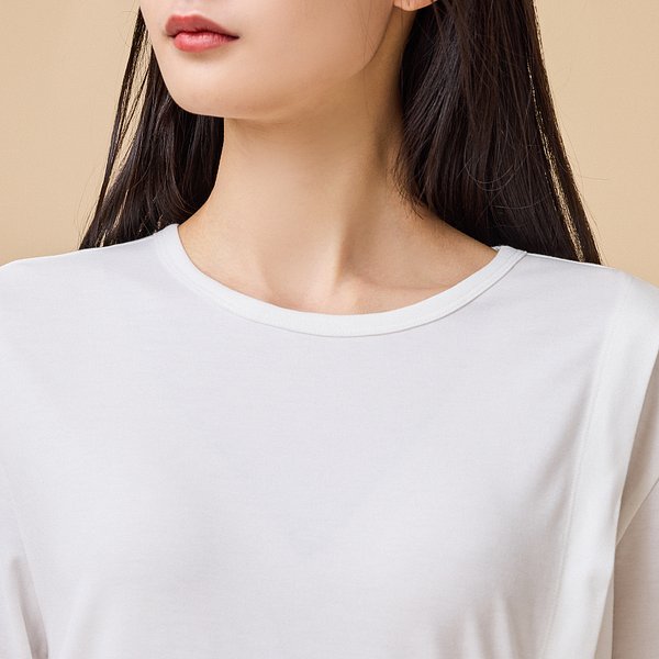 Jaju자주 여 반팔 랩 스트링 티셔츠 Sivillage 에스아이빌리지
