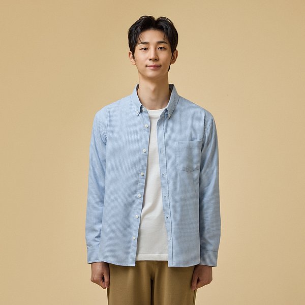 Jaju자주 남 베이직 패턴 셔츠 Sivillage 에스아이빌리지