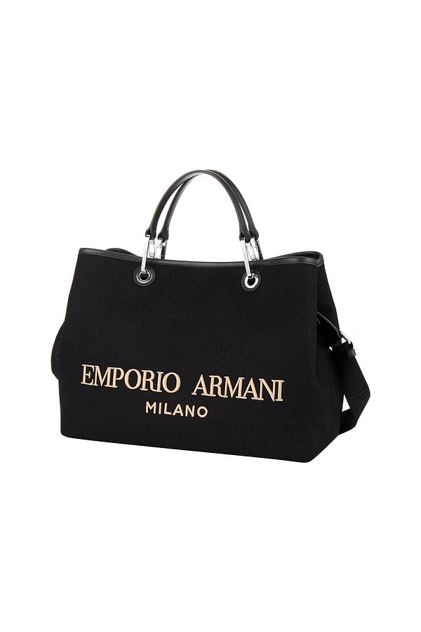 Emporio Armani엠포리오 아르마니 여성 자수 로고 펠트 미디엄 쇼퍼백 Sivillage 에스아이빌리지