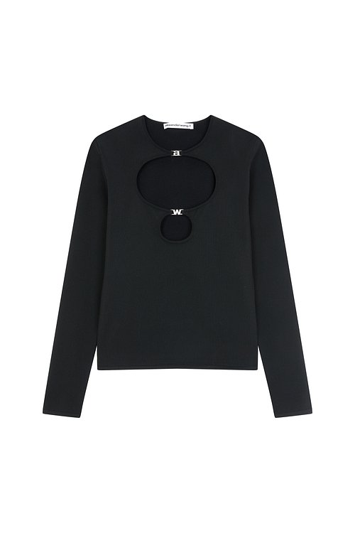 Alexander Wang알렉산더왕 Alexanderwangt 크리스털 로고 컷아웃 탑 Sivillage 에스