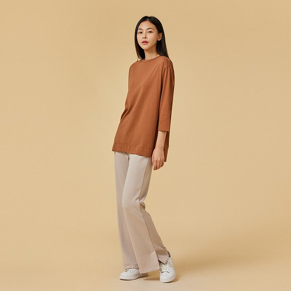 Jaju자주 코튼 7부 티셔츠 Sivillage 에스아이빌리지