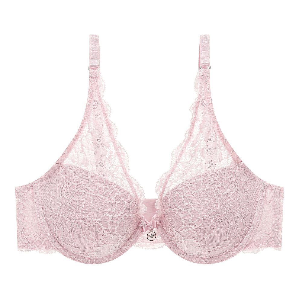 Emporio Armani Underwear엠포리오 아르마니 언더웨어 여성 플라워 레이스 로고 메달 패디드 브라 Si