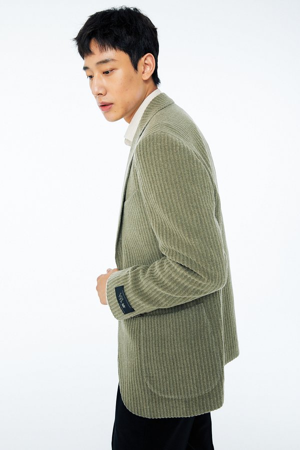 Man On The Boon맨온더분 스트라이프 자카드 싱글 자켓 Sivillage 에스아이빌리지