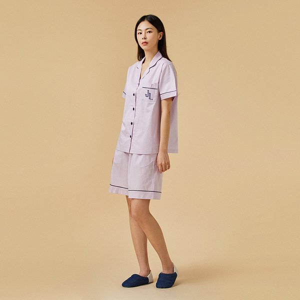 Jaju자주 여 80수 수피마 코튼 스트레치 5부 파자마세트바이올렛 Sivillage 에스아이빌리지