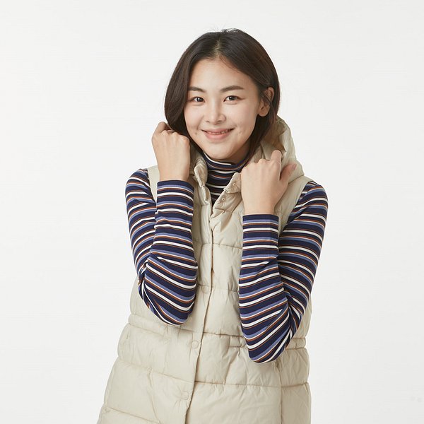 후드 패딩 숏 베스트 Sivillage