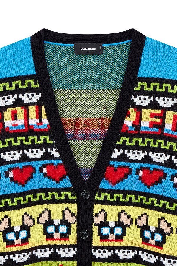 Dsquared2디스퀘어드2 남성 컬러 블록 스트라이프 니트 가디건 Sivillage 에스아이빌리지